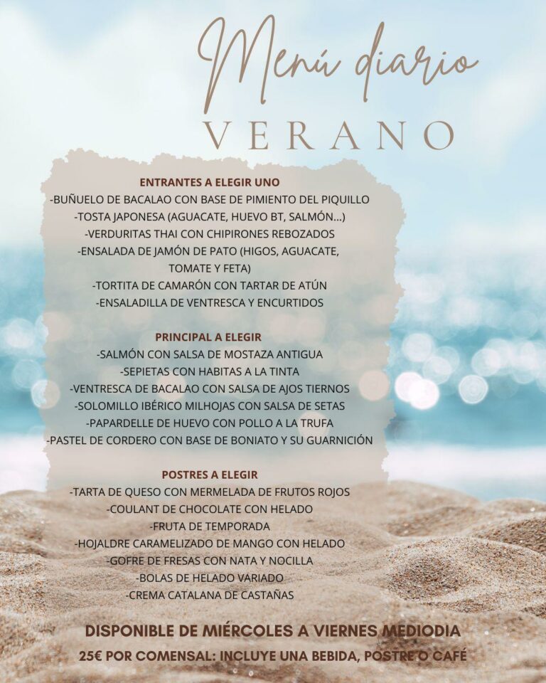¡Descubre Nuestro Nuevo Menú Diario de Verano! - Restaurante San Patricio